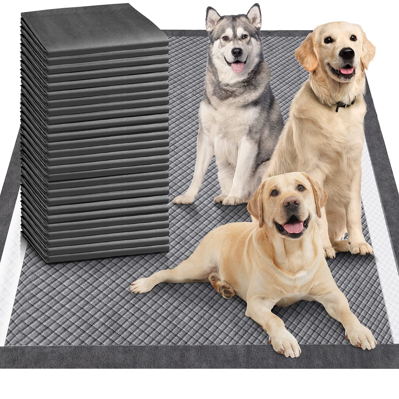 Gimars Upgrade Odor Control 4XL 36x36 Dog Pee Pads Extra Large Thicken 9 Layers Extra Absorbent Charcoal Pee Pads for Dogs - Leak Proof Dog Training Pads Quick Dry Charcoal Puppy Pads 30 Counts