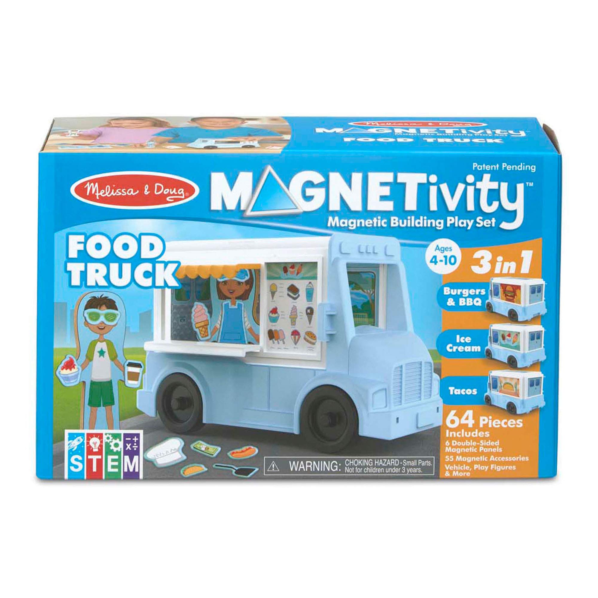 Melissa & Doug Magnetivity Magnetic Tiles Building Play Set – Food Truck