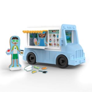 Melissa & Doug Magnetivity Magnetic Tiles Building Play Set – Food Truck