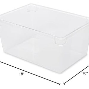 Rubbermaid Commercial Products Food Storage Box/Tote for Restaurant/Kitchen/Cafeteria, 16.5 Gallon, Clear (FG332800CLR)