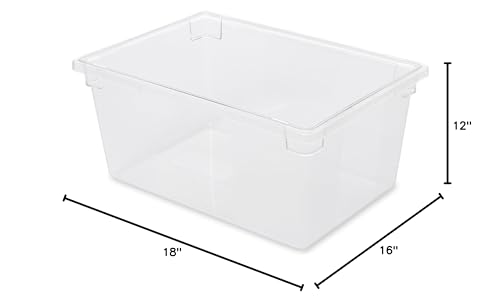 Rubbermaid Commercial Products Food Storage Box/Tote for Restaurant/Kitchen/Cafeteria, 16.5 Gallon, Clear (FG332800CLR)