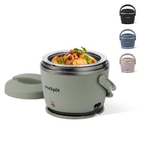 crock-pot electric lunch box, 20-ounce portable food warmer, moonshine green, perfect for travel, on-the-go & office use | stylish, spill-free & dishwasher-safe | ideal men & women's gifts