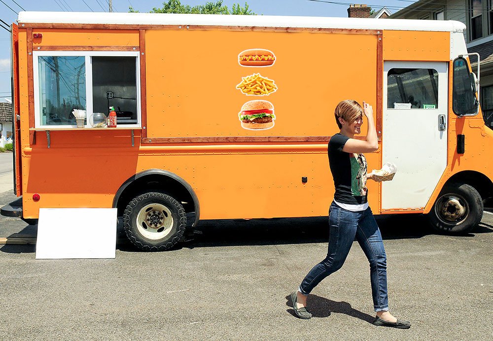 Hot Dog Fries Burger Concession Restaurant Food Truck Die-Cut Vinyl Sticker 10 inches