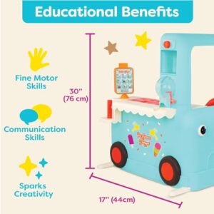 B. toys- Ice Cream Shoppe- Pretend Play Ice Cream Toys, Tablet & Accessories – Interactive Food Truck for Toddlers, Kids – Educational Pretend Play Set – 2 Years +