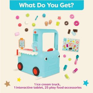 B. toys- Ice Cream Shoppe- Pretend Play Ice Cream Toys, Tablet & Accessories – Interactive Food Truck for Toddlers, Kids – Educational Pretend Play Set – 2 Years +