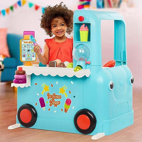 B. toys- Ice Cream Shoppe- Pretend Play Ice Cream Toys, Tablet & Accessories – Interactive Food Truck for Toddlers, Kids – Educational Pretend Play Set – 2 Years +