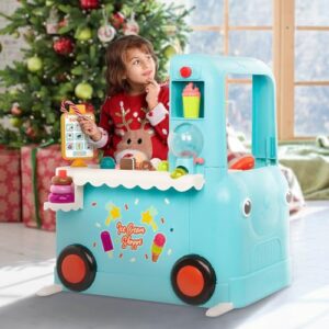 B. toys- Ice Cream Shoppe- Pretend Play Ice Cream Toys, Tablet & Accessories – Interactive Food Truck for Toddlers, Kids – Educational Pretend Play Set – 2 Years +