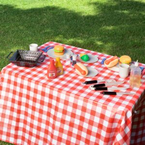 Play-Act 27 PCS Kids BBQ Grill Playset Backyard Barbecue Play Grill Toy Set for Toddlers，Play Food Sets for Kids Kitchen