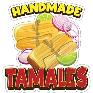 signmission handmade tamales concession stand food truck sticker, decal size: 16"