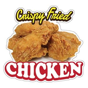 signmission crispy fried chicken concession stand food truck sticker, decal size: 8"