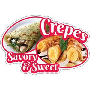 signmission crepes savory and sweet 24" decal concession stand food truck sticker, size