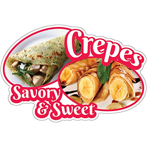 SignMission Crepes Savory and Sweet 24" Decal Concession Stand Food Truck Sticker, Size