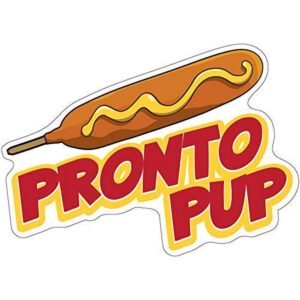 signmission pronto pup concession stand food truck sticker, decal size: 12"