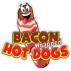 signmission bacon wrapped hot dogs concession stand food truck sticker, decal size: 24"