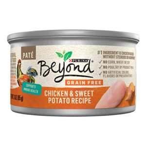 purina beyond grain free, natural pate wet cat food, grain free chicken & sweet potato recipe - (12) 3 oz. cans