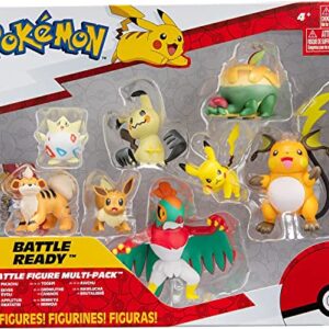 Pokémon Battle Figure 8 Pack - Features 2-Inch Pikachu, Eevee, Appletun, Growlithe, Mimikyu, Togepi, 3-Inch Raichu & Hawlucha - Authentic Details