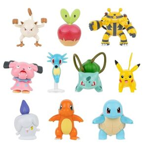 pokémon battle figure 10 pack – nine 2-inch battle figures and one 4.5-inch battle figure