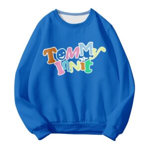 marllegebee tommyinnit sweatshirt dream team smp merch round neck long sleeve women men blue sweater couple clothes (wp07906a01,xxl)