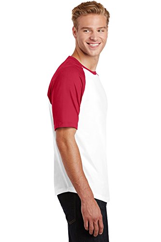 Sport Tek Short Sleeve Colorblock Raglan T-Shirt. T201 White/Red S