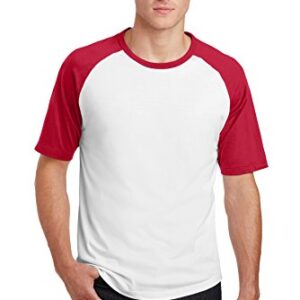 Sport Tek Short Sleeve Colorblock Raglan T-Shirt. T201 White/Red S