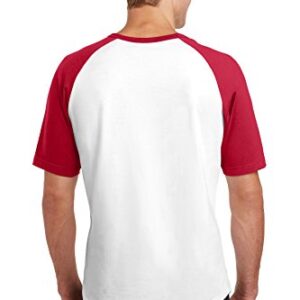 Sport Tek Short Sleeve Colorblock Raglan T-Shirt. T201 White/Red S