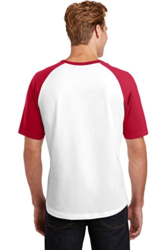 Sport Tek Short Sleeve Colorblock Raglan T-Shirt. T201 White/Red S