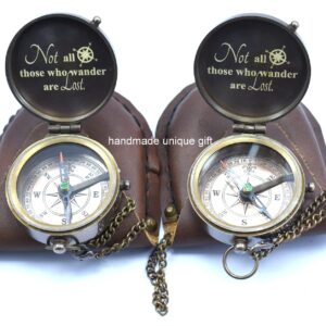 Handmade unique gift Your Tommy Your Tubbo Dual Compass Gift Set | 2 Brass Compasses Engraved with Special Quote | Great Gamer Gift - MCYT, Dream SMP, TommyInnit Fanart brown