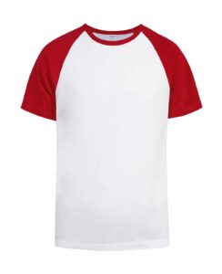 men's premium two tone short sleeve baseball tee shirt (xl, red/white)