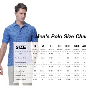 SAMERM Mens Golf Shirt Moisture Wicking Quick Dry Short Sleeve Casual Golf Polo Shirts for Men(Blue L)