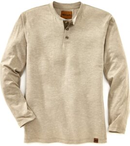 venado long sleeve shirts for men – flex henley shirts for men outdoor wear (xx-large, oatmeal)