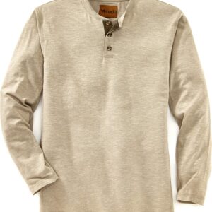 Venado Long Sleeve Shirts for Men – Flex Henley Shirts for Men Outdoor Wear (XX-Large, Oatmeal)