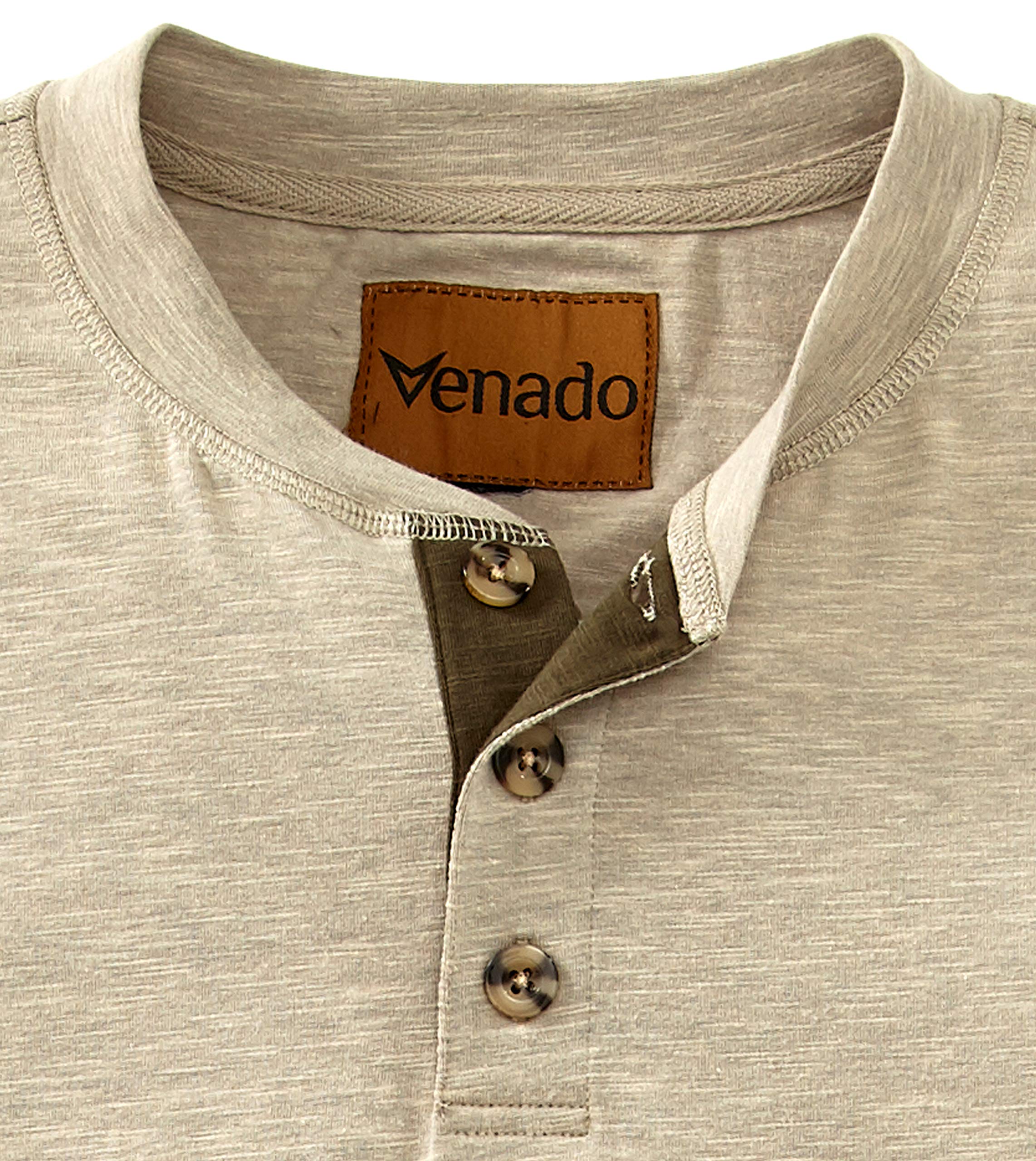 Venado Long Sleeve Shirts for Men – Flex Henley Shirts for Men Outdoor Wear (XX-Large, Oatmeal)