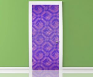 ukonic minecraft purple nether portal gateway fabric door cling | wall decorations, playroom accessories, kids room essentials home decor | video game gifts and collectibles | 34 x 82 inches