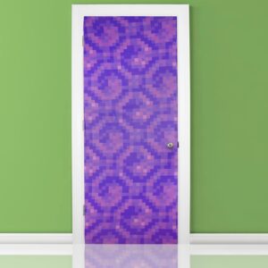 Ukonic Minecraft Purple Nether Portal Gateway Fabric Door Cling | Wall Decorations, Playroom Accessories, Kids Room Essentials Home Decor | Video Game Gifts and Collectibles | 34 x 82 Inches