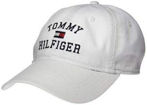 tommy hilfiger men's tommy adjustable baseball cap, white, os