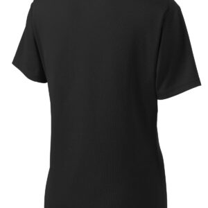 SPORT-TEK Ladies PosiCharge RacerMesh V-Neck Tee. LST340, Black, Large