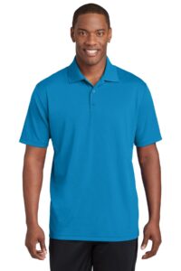 sport-tek posicharge racermesh polo. st640 pond blue l