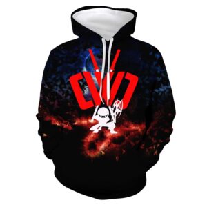 youth 3d print hoodie sweatshirt pullover video game boys and girls cwc gamer flame drawstring chad wild clay novelty hoodies black