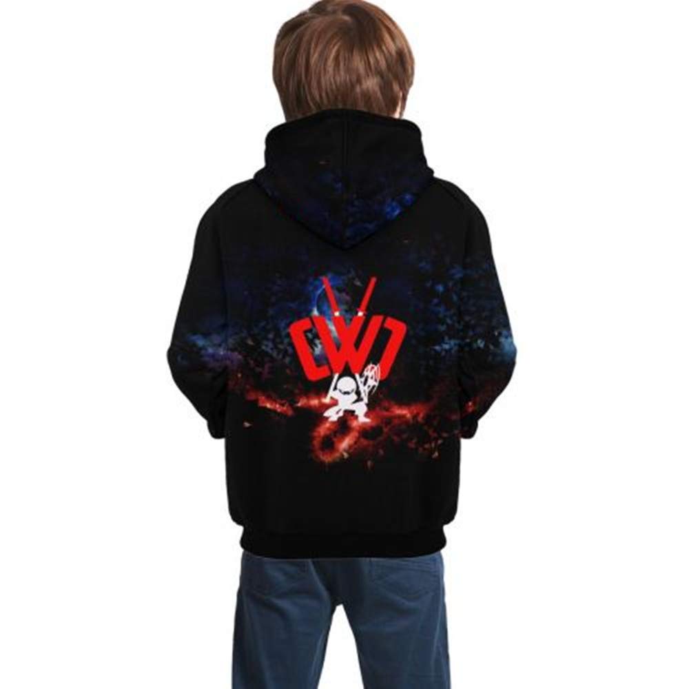 Youth 3D Print Hoodie Sweatshirt Pullover Video Game Boys and Girls CWC Gamer Flame Drawstring Chad Wild Clay Novelty Hoodies Black