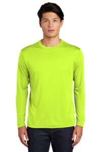 sport-tek long sleeve posicharge competitor tee. st350ls l neon yellow