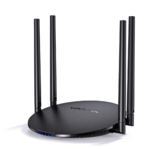 wavlink ac1200 wifi router wireless internet router for home, dual band router 2.4ghz and 5ghz with 1000mbps wan/lan gigabit ethernet port, 4 x 5dbi foldable antennas, supports router repeater ap mode