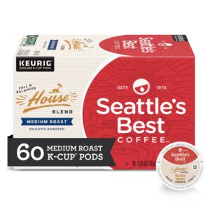 seattle's best coffee house blend medium roast single cup coffee for keurig brewers, 10 count (pack of 6)