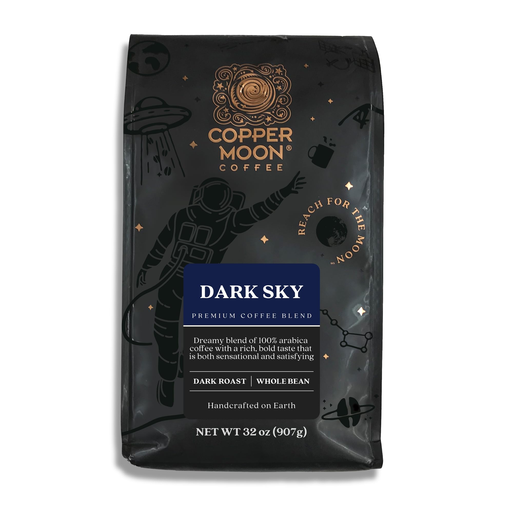 Copper Moon Dark Roast Whole Bean Coffee, Dark Sky Blend, 2 Lb