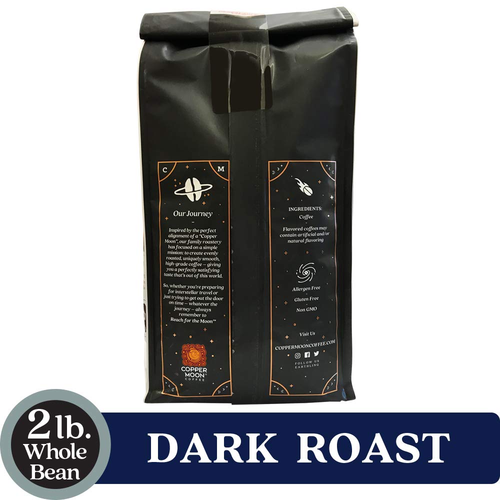 Copper Moon Dark Roast Whole Bean Coffee, Dark Sky Blend, 2 Lb