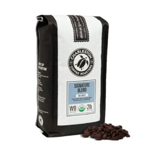 charleston coffee roasters | specialty organic whole bean bag | hand picked, premium slow roast | signature blend (2lb)