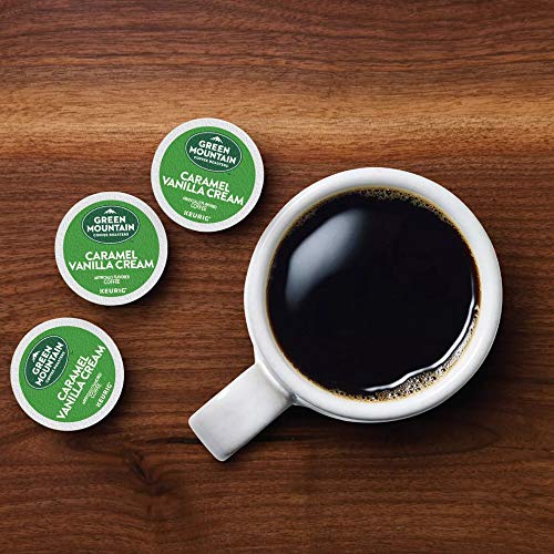 Green Mountain Coffee Roasters Caramel Vanilla Cream Coffee, Keurig Single-Serve K-Cup pods, Light Roast, 96 Count (4 Packs of 24)