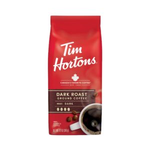 tim horton's 100% arabica dark roast, ground coffee, 12 ounce