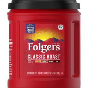 folgers classic roast medium roast ground coffee, 38.4 ounces