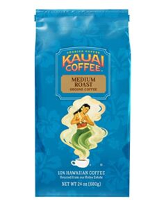 kauai coffee koloa estate medium roast - ground coffee, 24 oz package