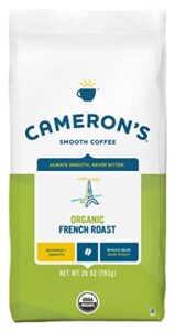 cameron's coffee roasted whole bean coffee, organic french roast, 28 ounce , (pack of 1)